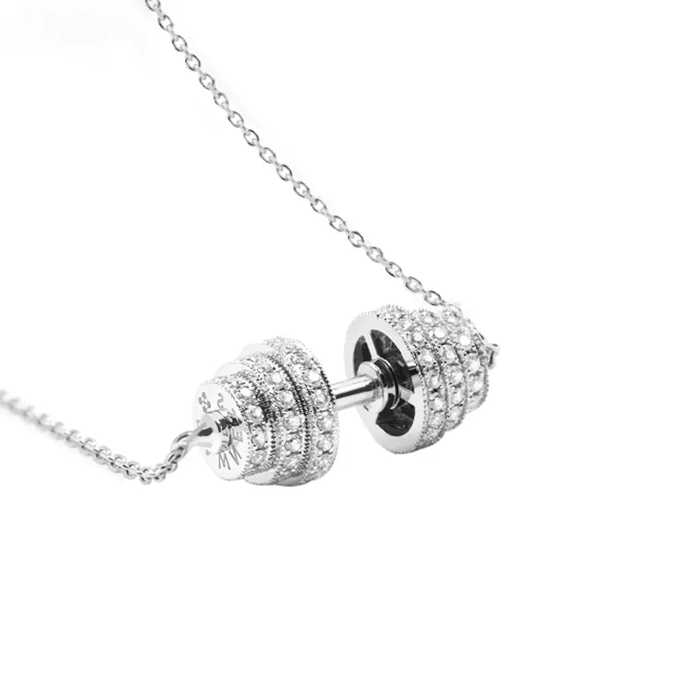 RAWNESS Necklace Elegant Full Diamond Barbell Choker - RAWNESS