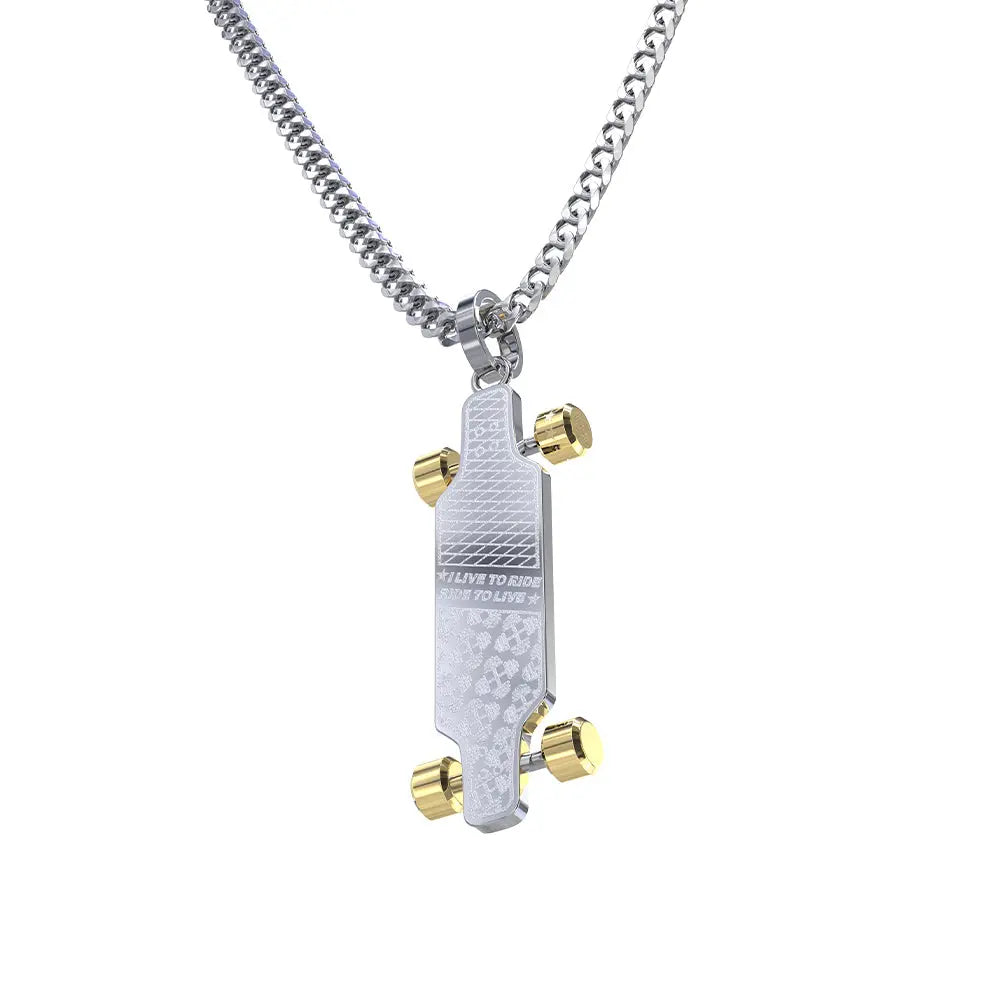 RAWNESS Necklace Skateboard Shaped Pendant Street Culture - RAWNESS